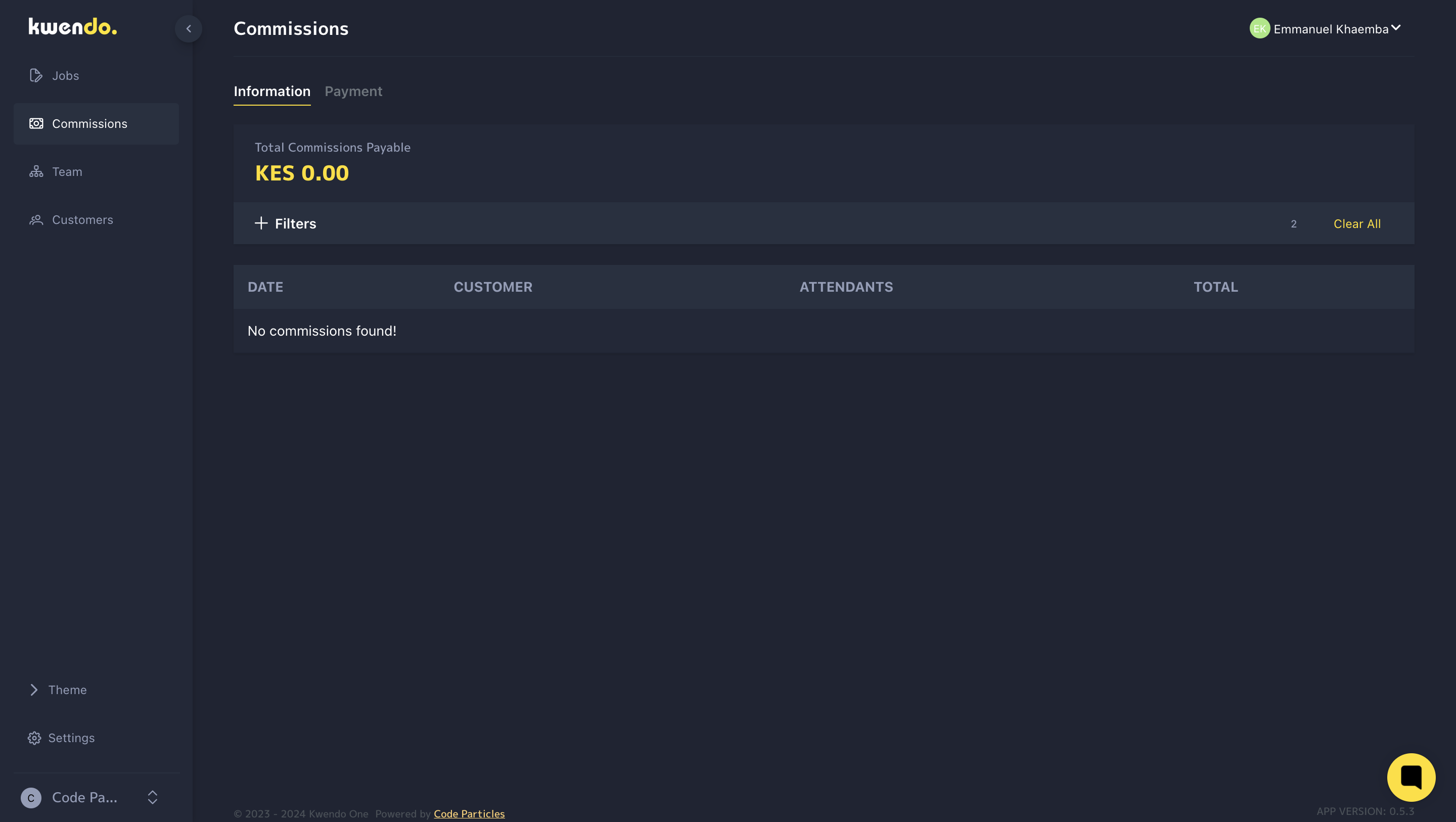 Commission | Kwendo Docs